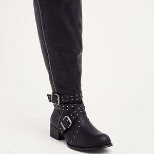 torrid | Shoes | New Studded Multibuckle Kneehigh Boots Wide Calf ...